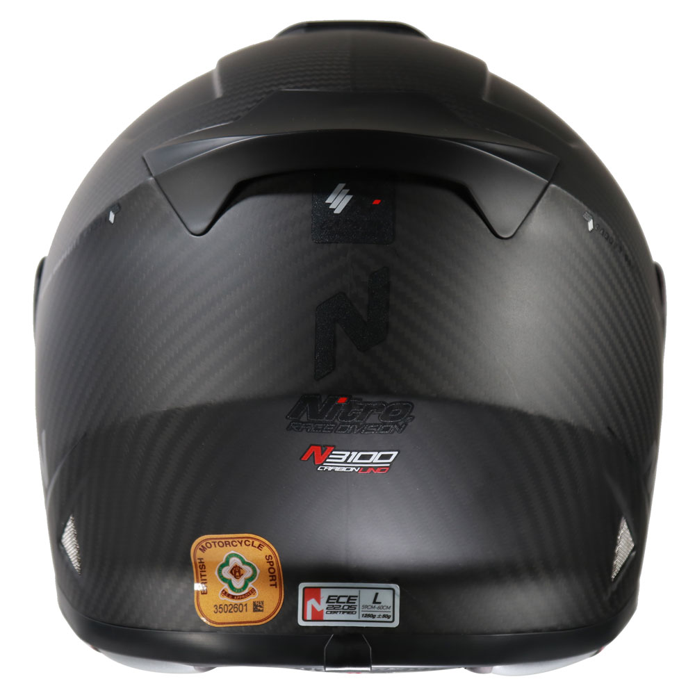 Nitro N3100 Carbon Uno Helmet - Satin Carbon/Gun - Next Working Day ...