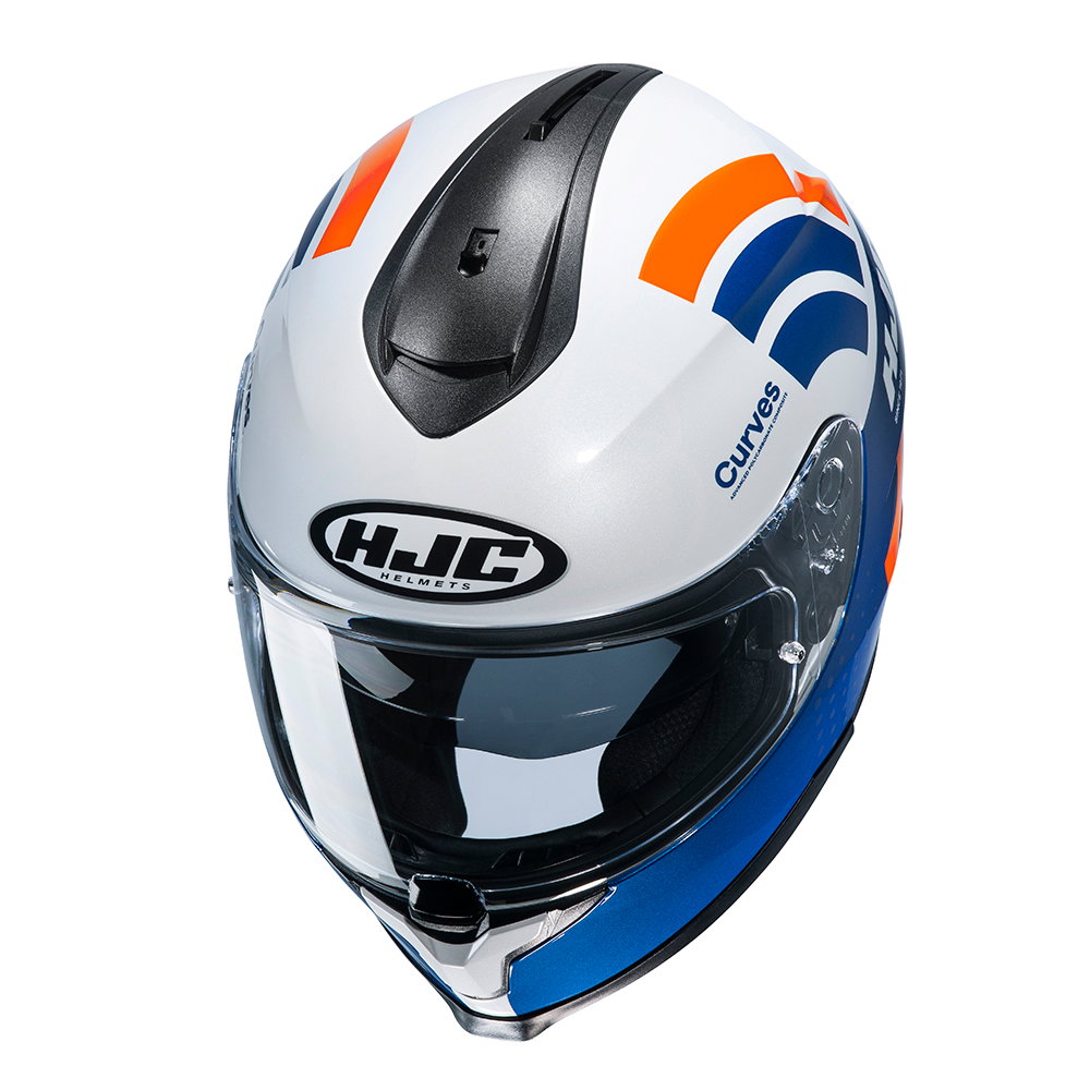 HJC C70 Helmet - Curves White/Red/Blue - FREE Delivery | J&S Accessories
