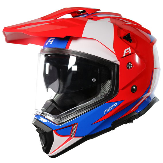Akito Adventure Helmet Red Blue White