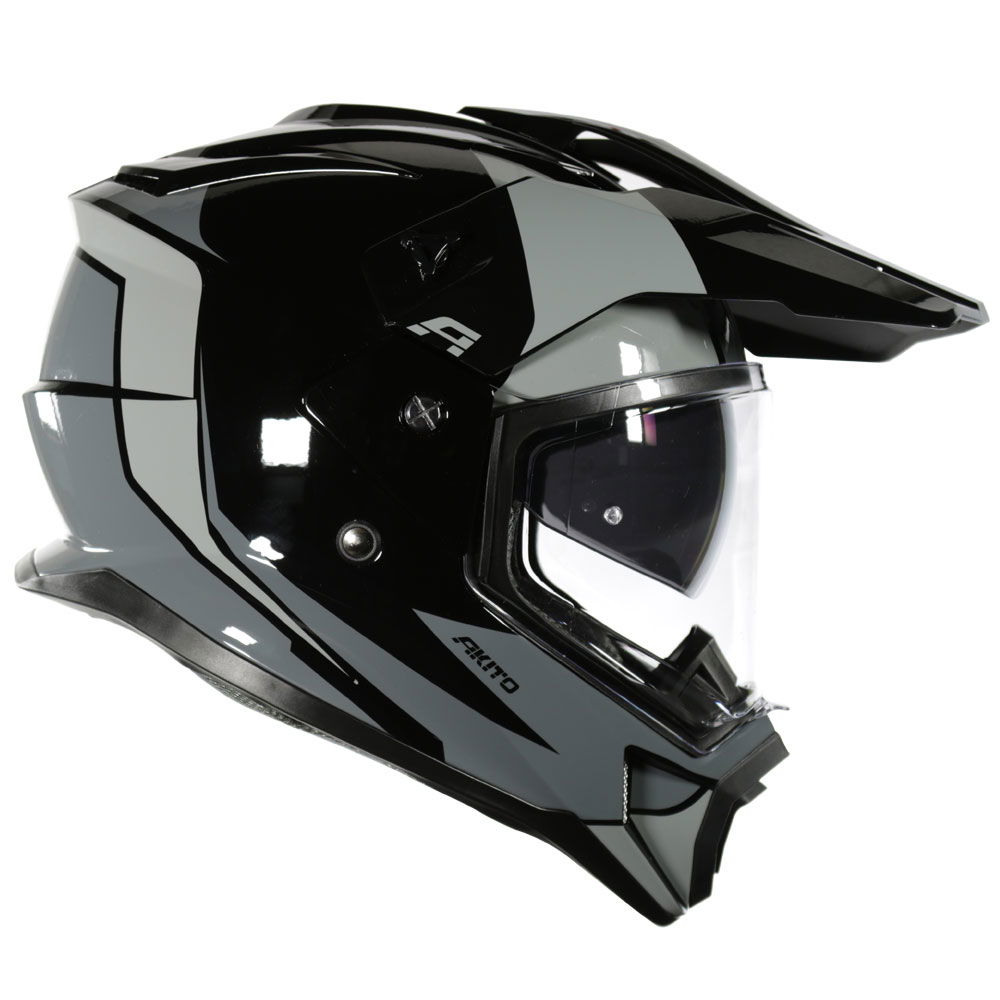 Akito Adventure Helmet - Black/Grey/Grey - Next Working Day Delivery ...