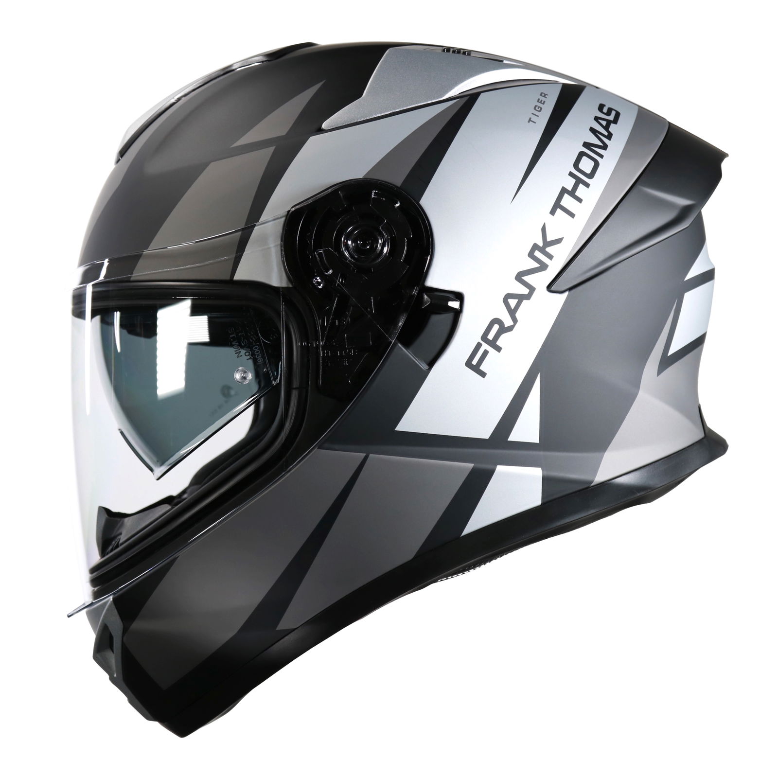 Frank Thomas FT62 SV Tiger Helmet - Matt Black/Silver/Grey - Next ...