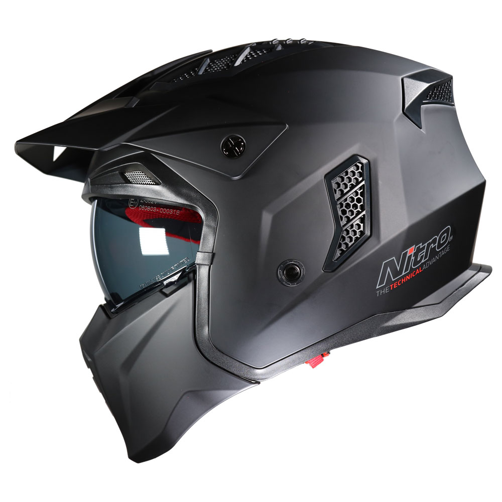 Nitro NZ302 Fighter Helmet Satin Black | J&S Accessories