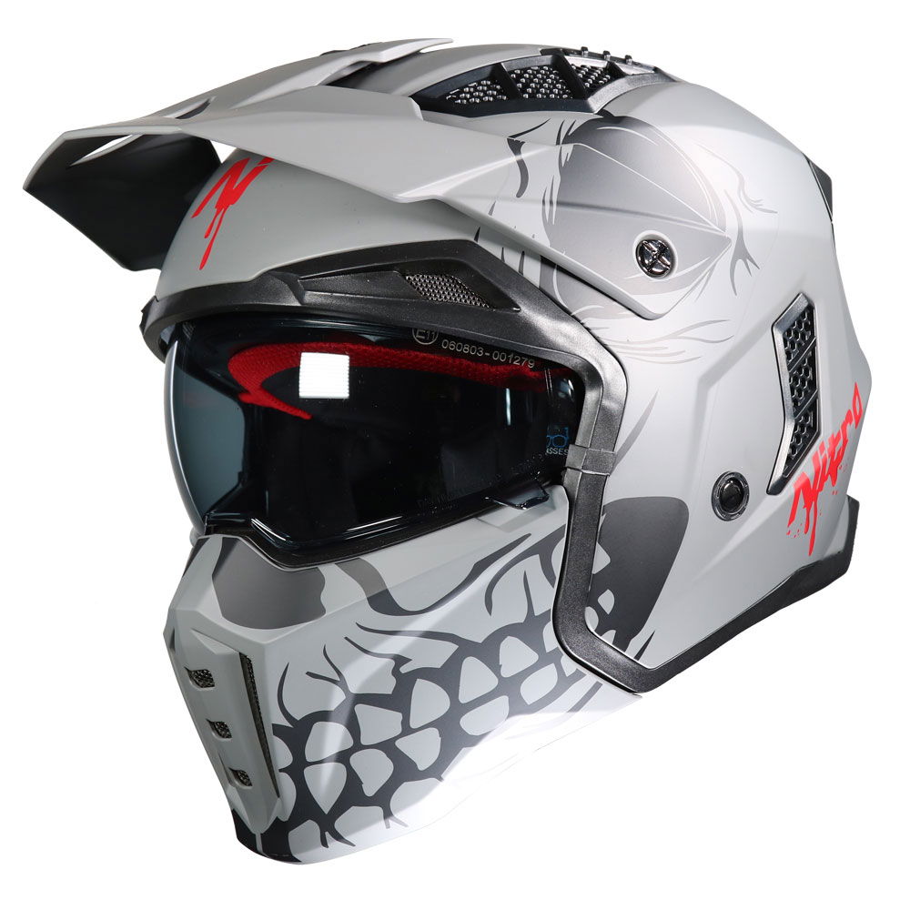 Nitro NZ302 Fighter Helmet Satin Skull | J&S Accessories