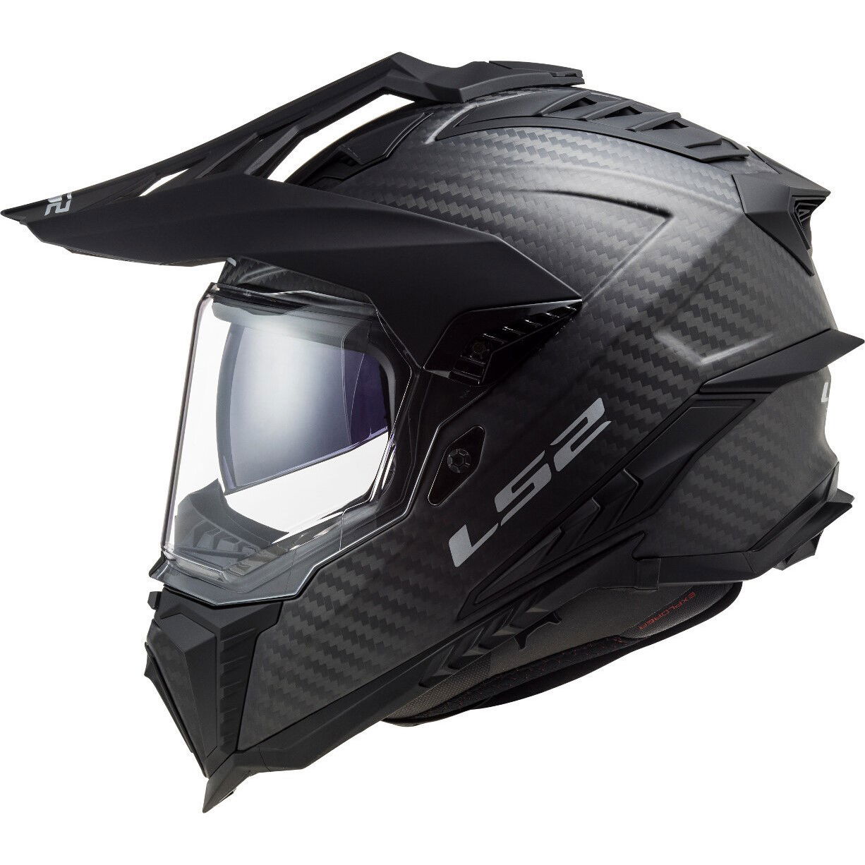 LS2 MX701 Explorer Carbon Helmet - Solid Carbon - FREE Delivery | J&S Accessories